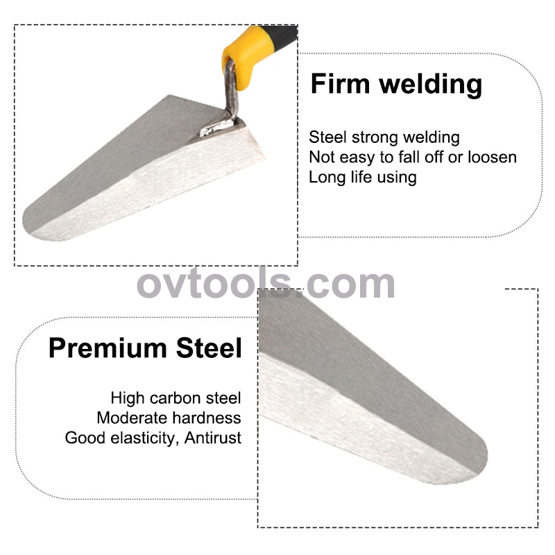 Bricklaying trowel, with dual color ergonomics plastic handle, Solid ...