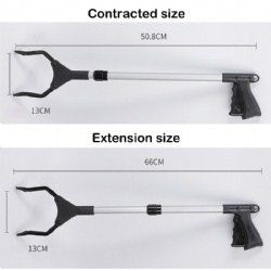 Telescopic Garbage Picker Short/Lightweight Extra Long Handy Trash Claw ...
